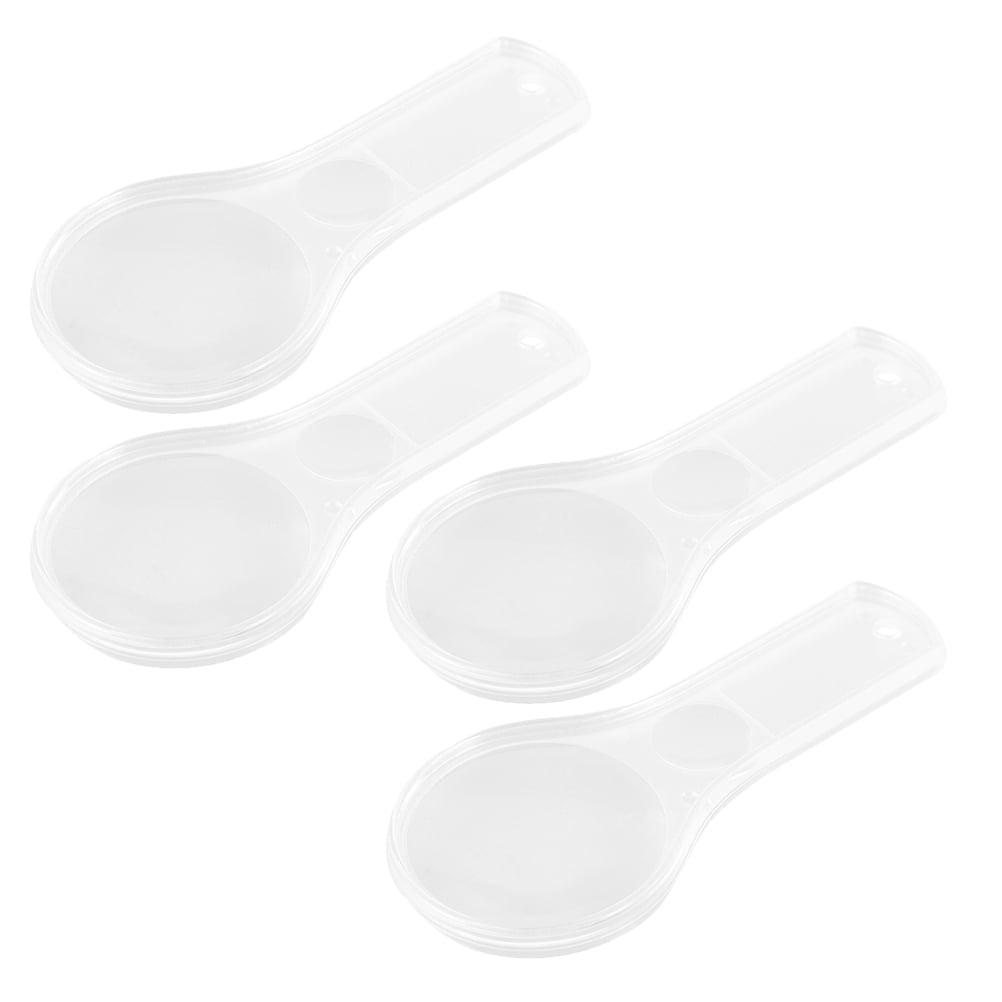 unbranded 4 Pcs Acrylic Magnifier Mini Magnifying Glasses 3x Handheld ...