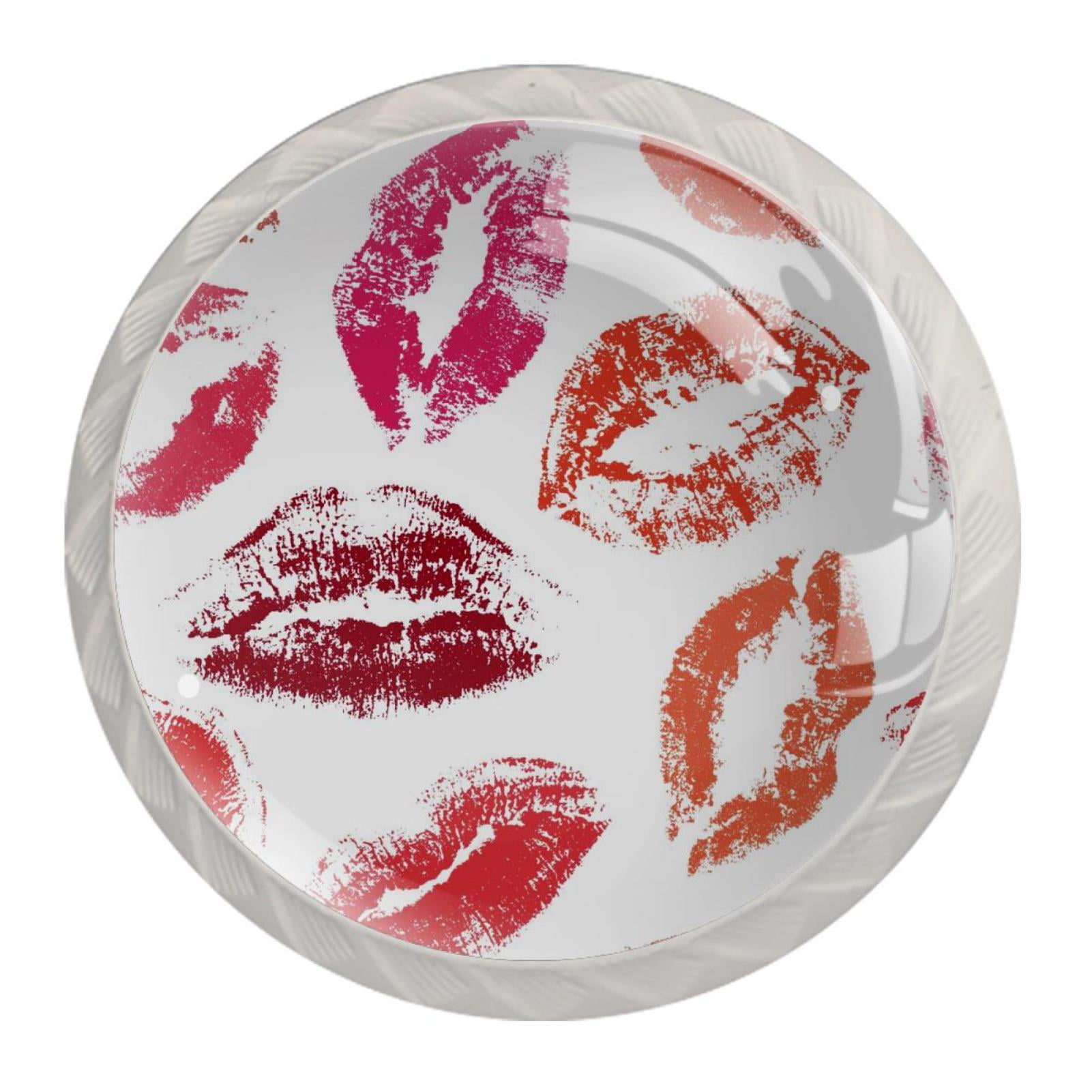 4 Pcs Kisses Lips Print Knobs for Kitchen Cabinet Cupboard Dresser ...