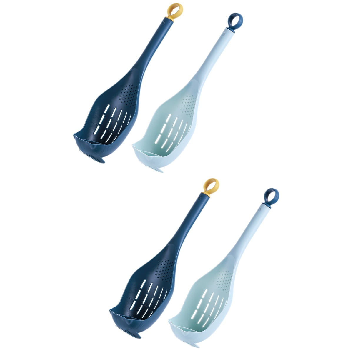 CIMAXIC 4Pcs Blue Plastic Kitchen Strainer Spaghetti Pasta Scoop ...