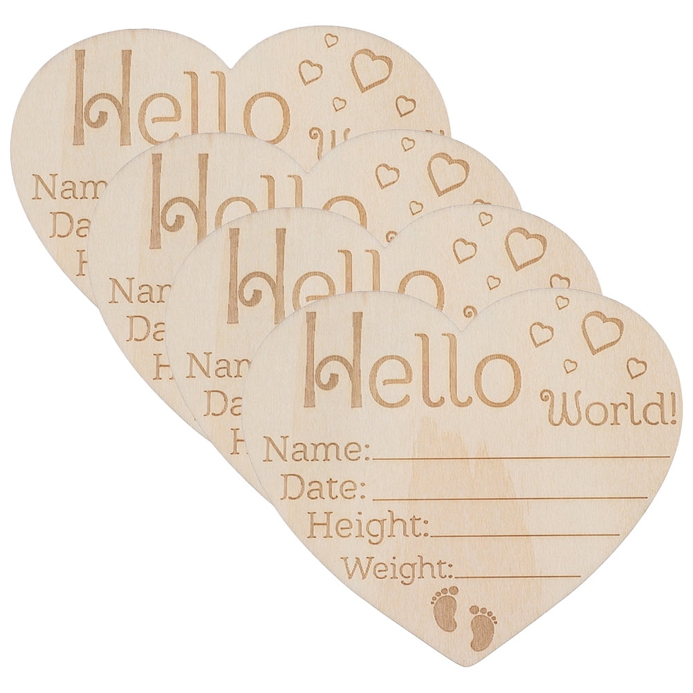 4 Pcs L04 15cm Emblems Wood Slices Newborn Announcement Sign Pregnant ...