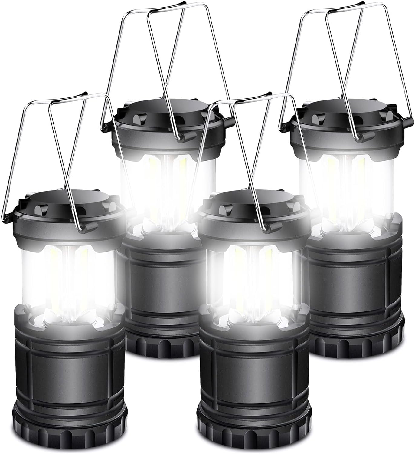 4 Pcs LED Camping Lantern, Battery Powered Compact LED Lanterns ...
