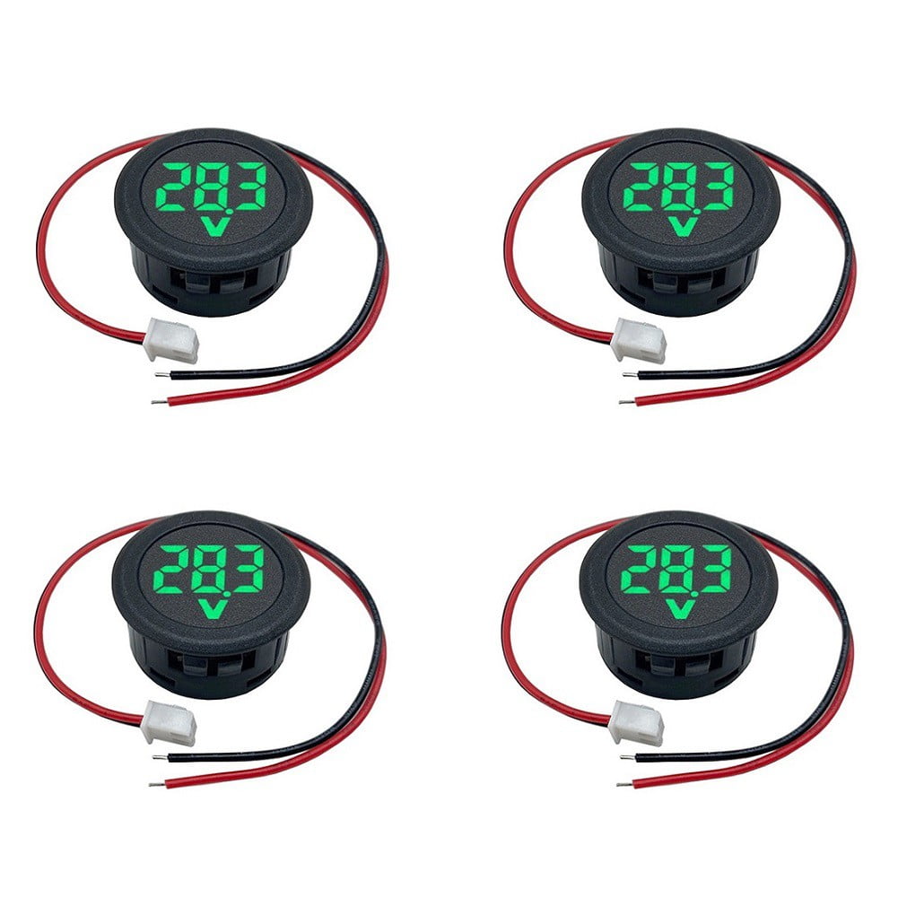 4 Pcs LED Voltmeter DC 4V-100V Voltmeter Digital Voltmeter LED Display ...