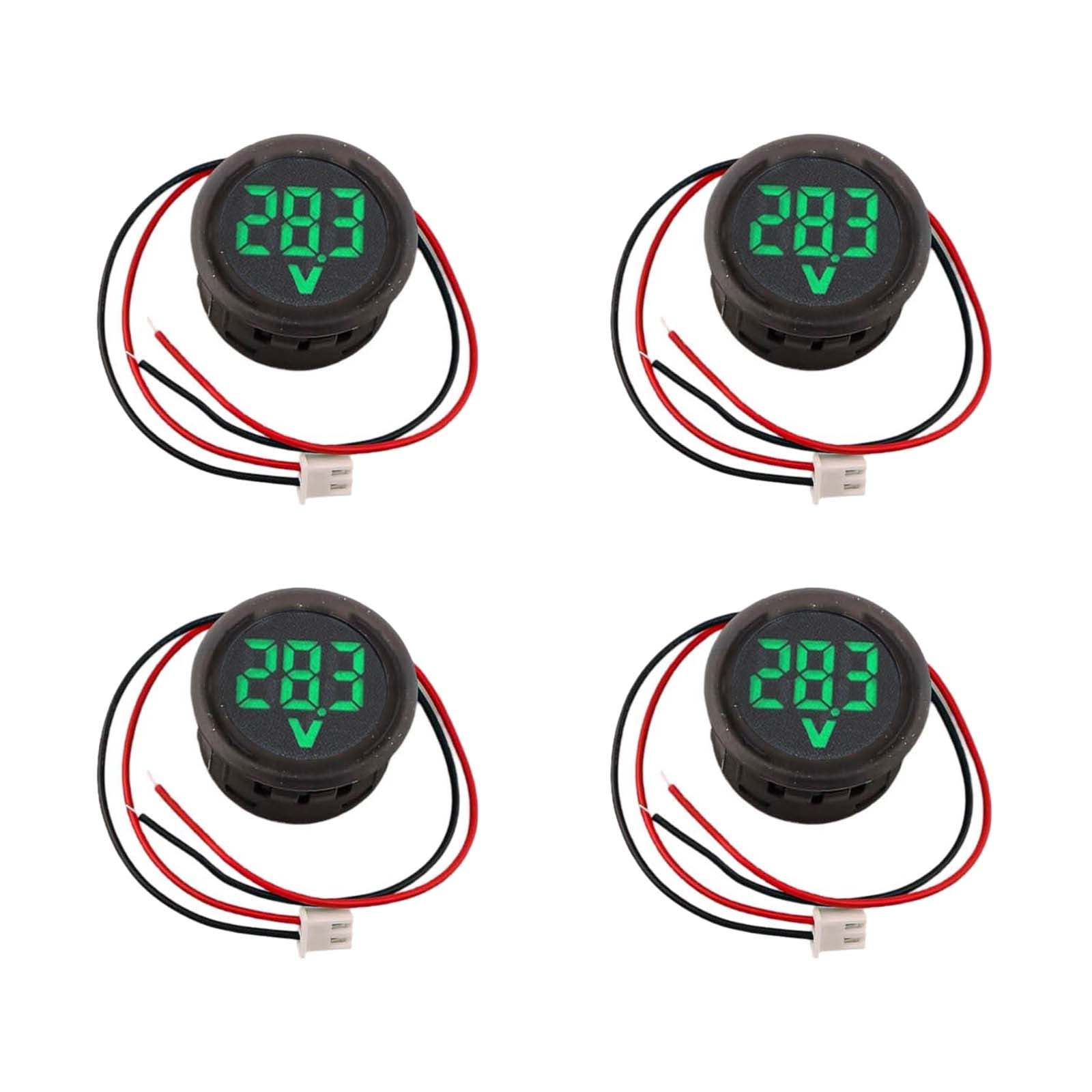 4 Pcs LED Voltmeter DC 4V-100V Voltmeter Digital Voltmeter LED Display ...