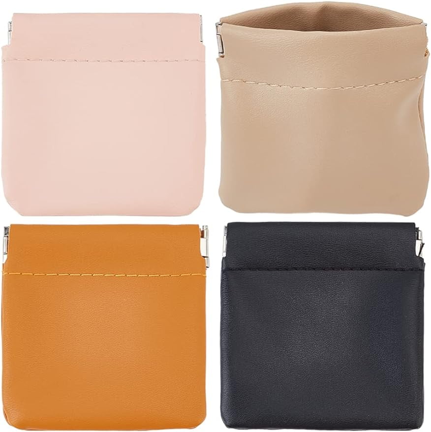4 Pcs Lambskin Pocket Cosmetic Bag Portable Mini Make Up Bags Squeeze ...