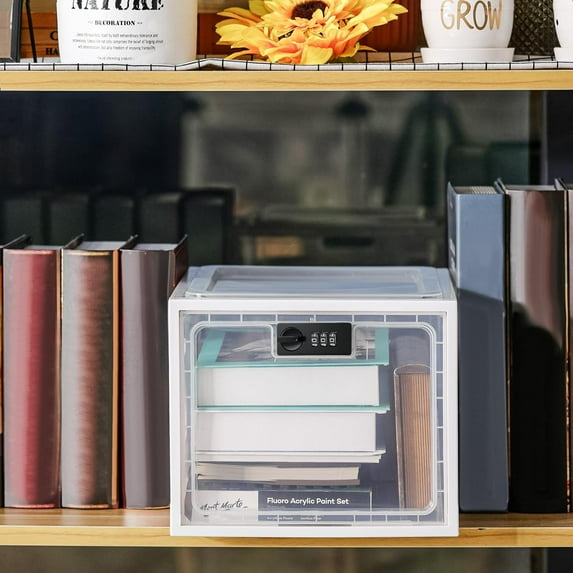 4 Pcs Large Medicine Lock Box Clear Lockable Medicine Storage Box for ...