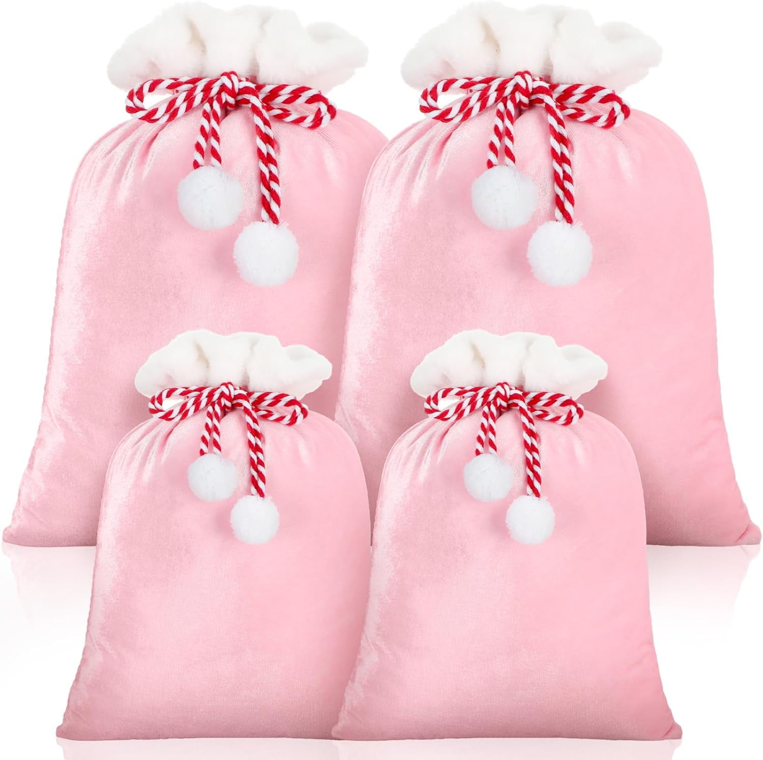 4 Pcs Large Velvet Santa Gift Bags Bulk Luxury Jumbo Gift Sacks with ...