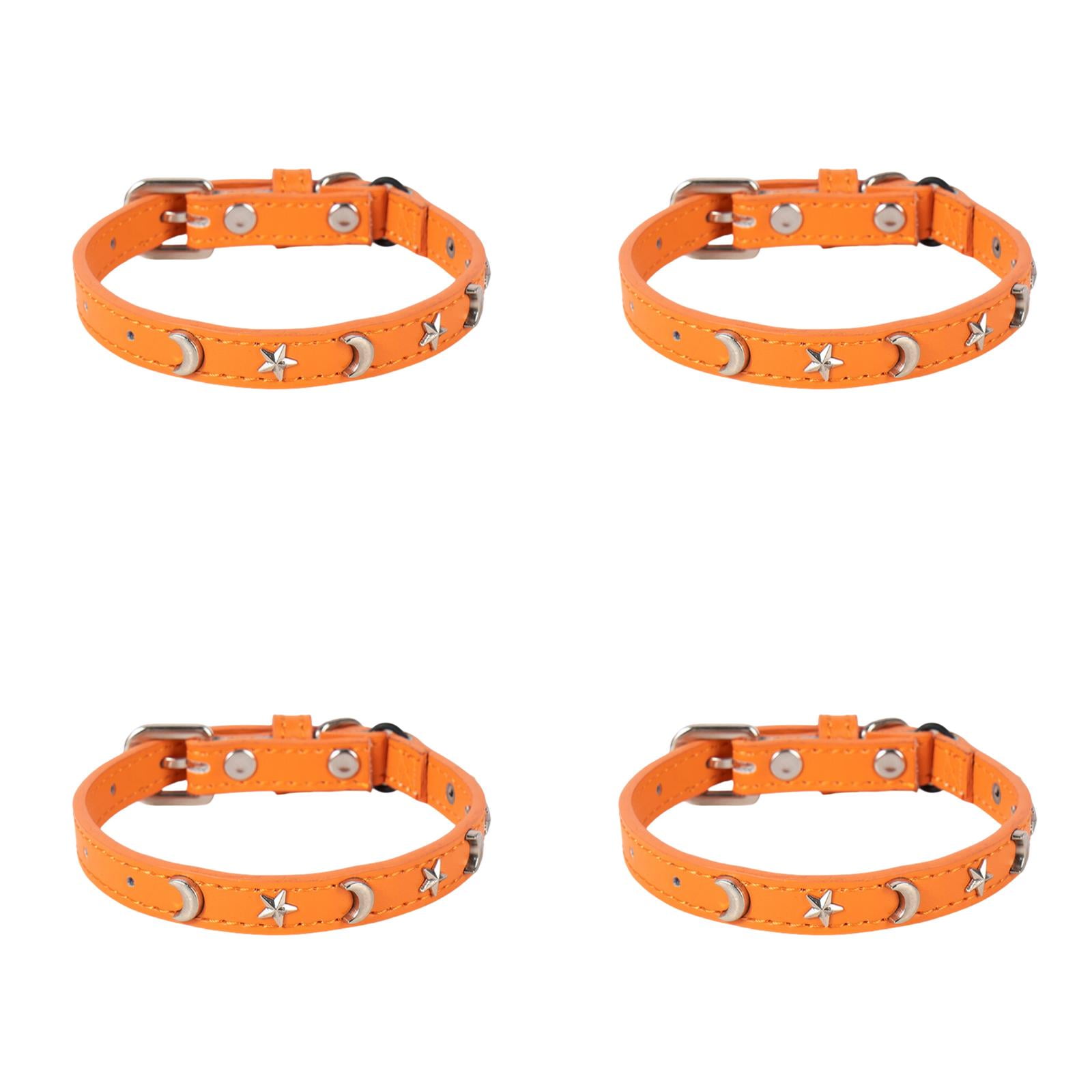 4 Pcs Leather Cat Collars for Boy Girl Cats with Bell and Safety ...