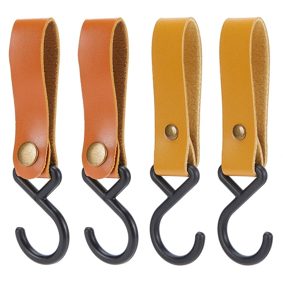4 Pcs Leather S-Hooks Portable Camping Hook Outdoor Hook Multi-Purpose ...