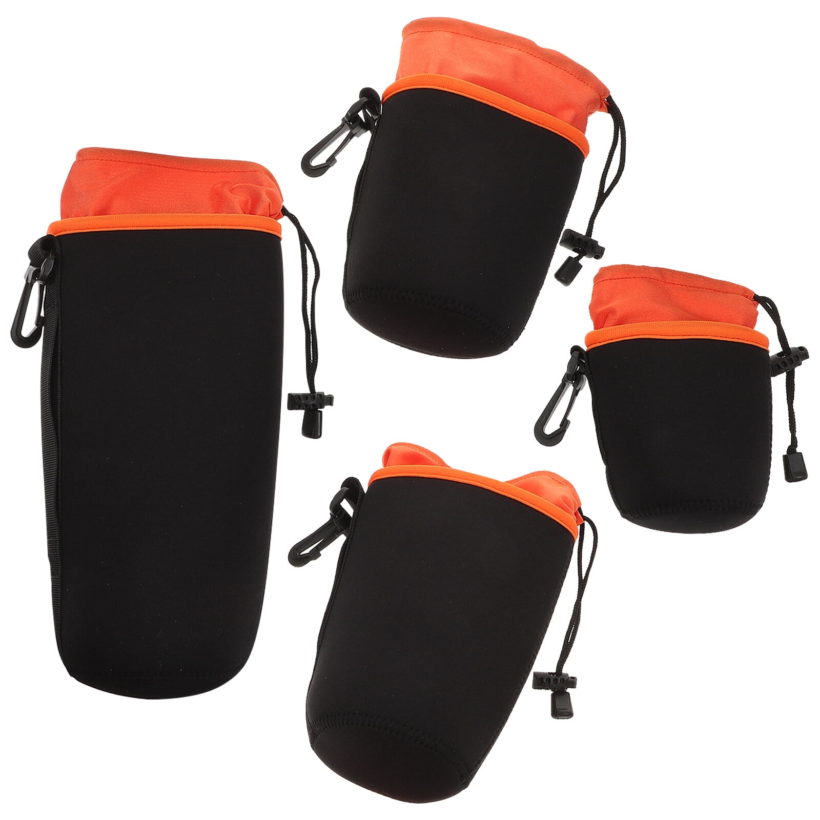 WORGEOUS Camera Lens Pouch Bag Orange Fabric 4Set for Photography ...