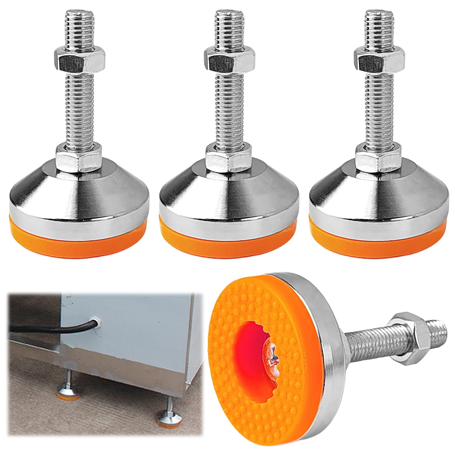 4 Pcs Leveling Feet M12 Thread, Adjustable Furniture Feet 2.28" Dia ...