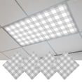 4 Pcs Light Gray Checks Fluorescent Light Covers Gingham Plaid Abstract ...