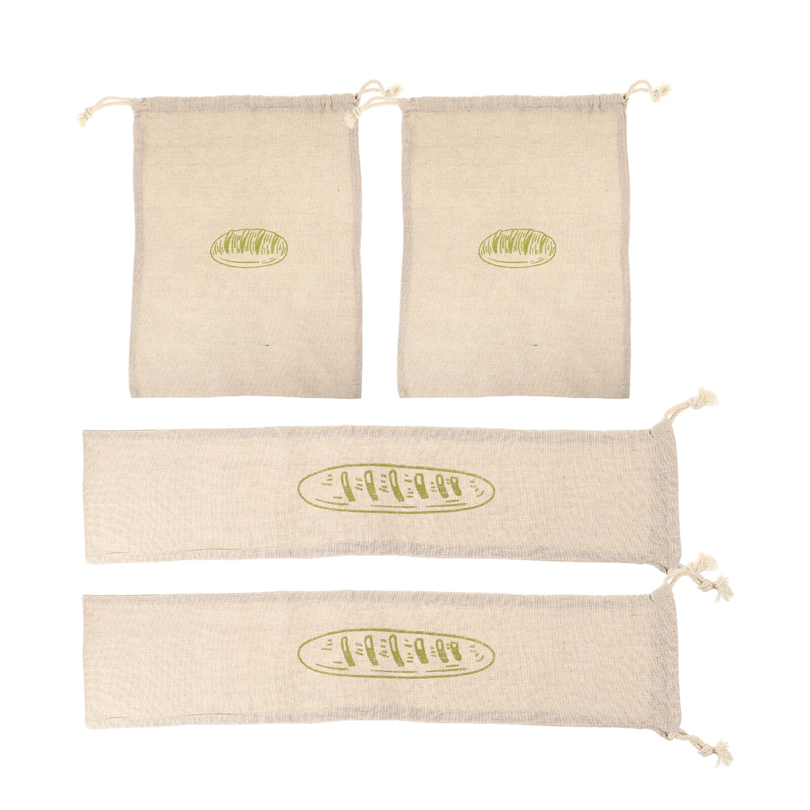 4 Pcs Linen Bread Bag Cereal Toast Pouches Wallpaper for Bedroom Bread ...