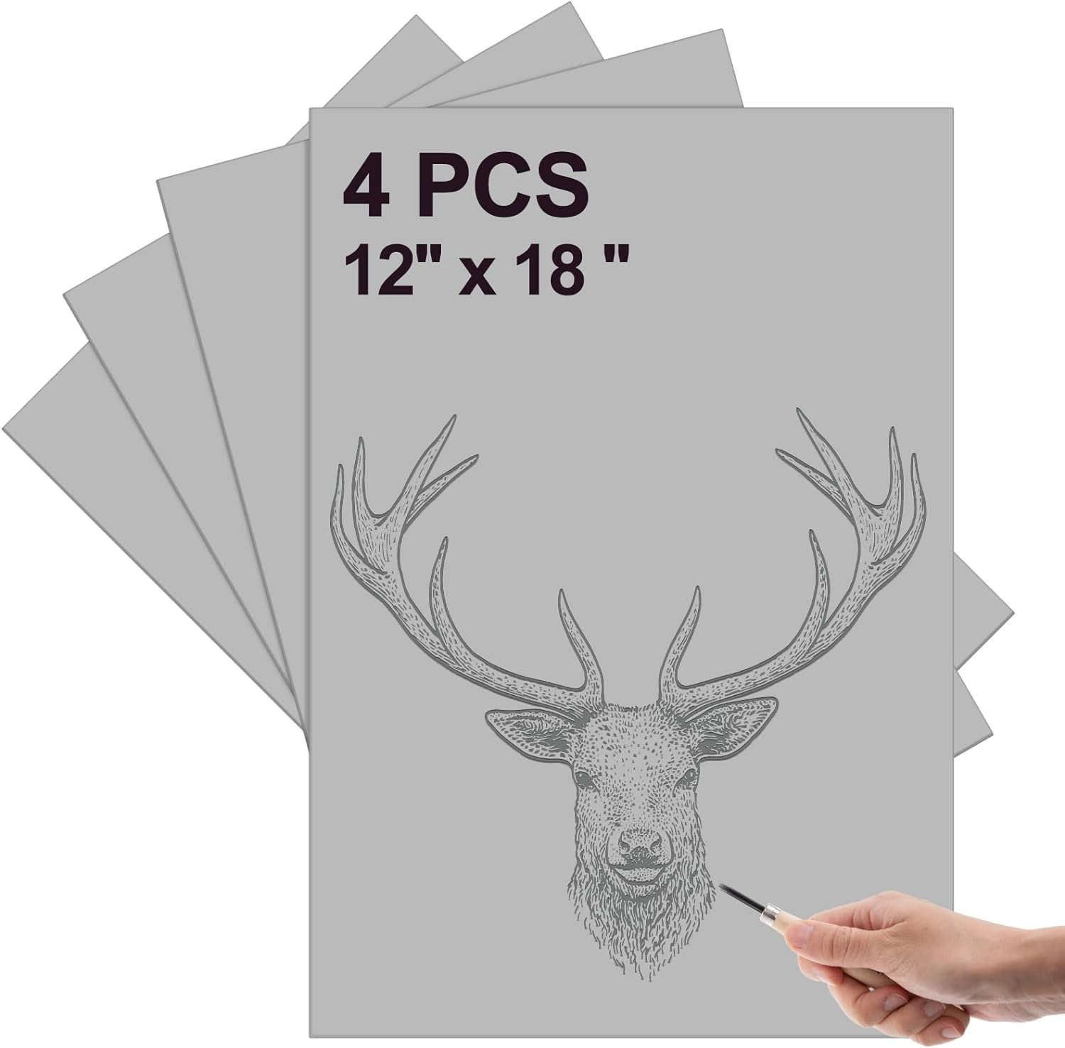 4 Pcs Linocut Soft Linoleum Block Carving Blocks Gray for Engraving Art ...