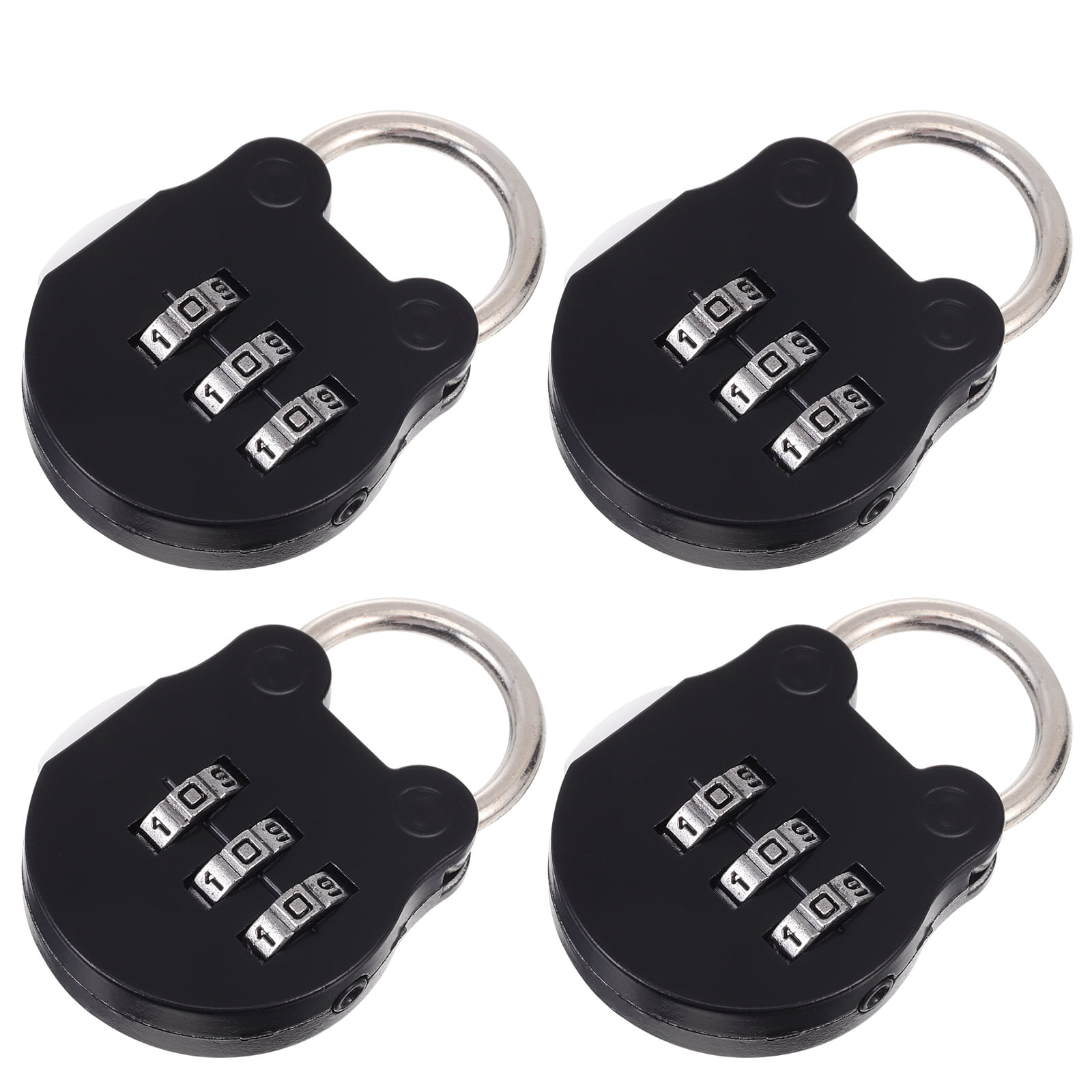 4 Pcs Lock for Locker Combination Padlock Bag Portable Black - Walmart.com