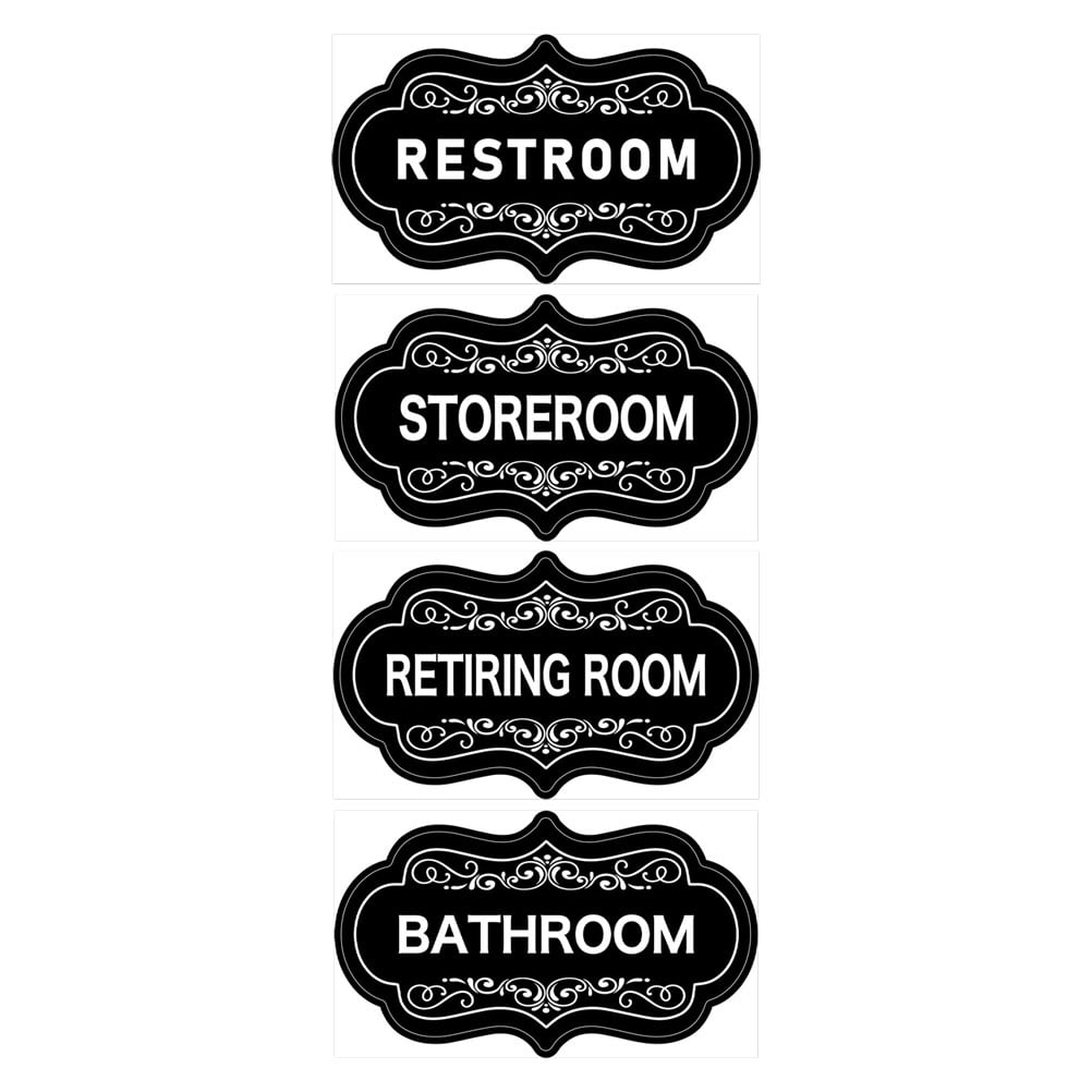 4 Pcs Logo Sticker Door Sticker Waterproof Labels Bathroom Decal ...