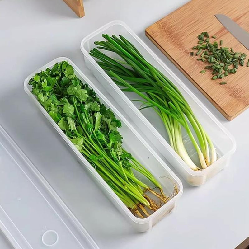 4 Pcs Long Rectangular Food Storage Containers Plastic Reusable ...