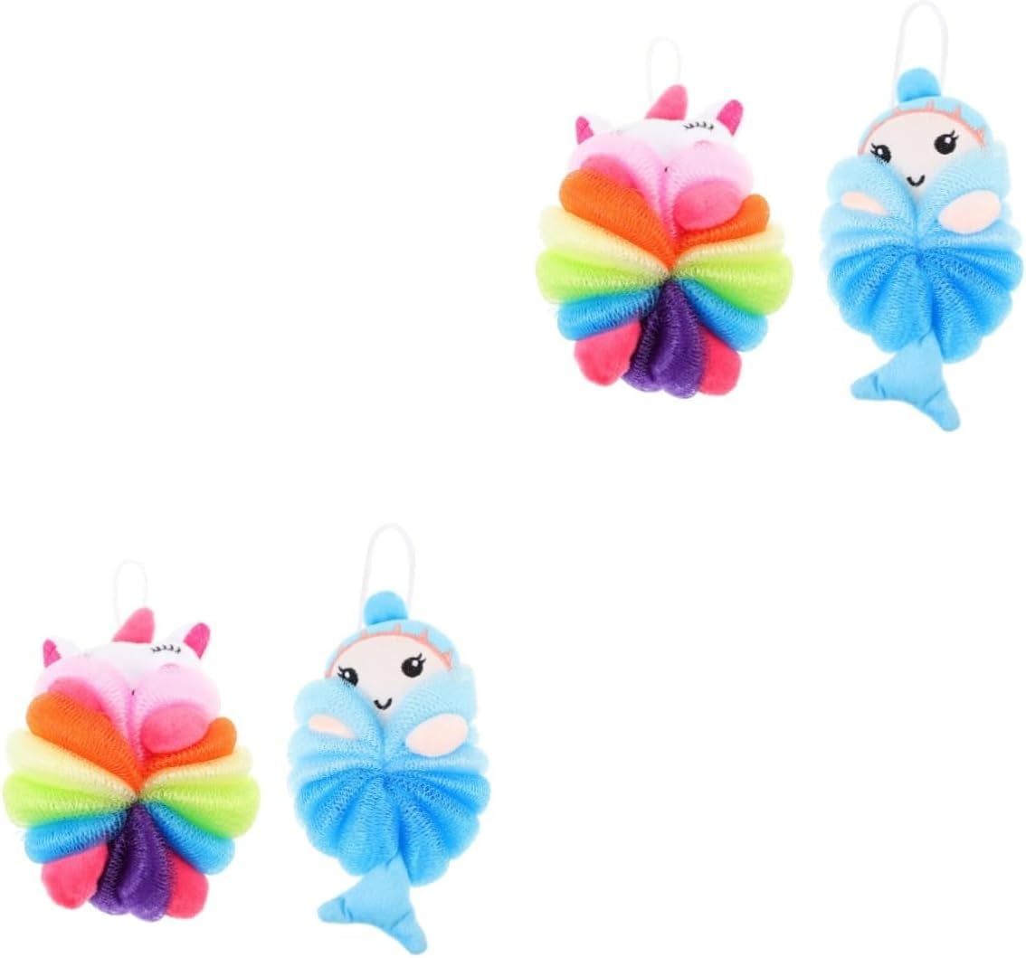 4 Pcs Loofah Bath Scrubber Bathing Sponge Bath Loofahs Shower Puff Skin ...