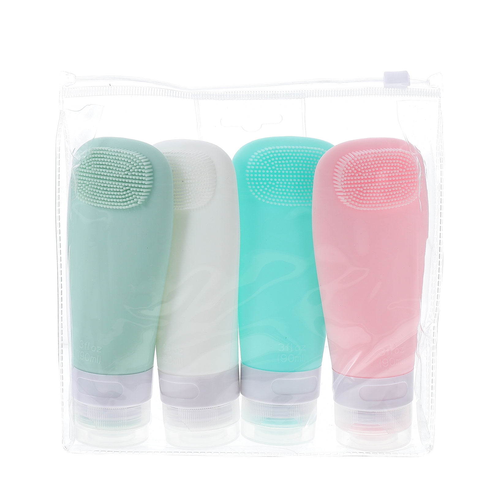 4 Pcs Lotion Bottle Travel Sub-packing Holder with Brush Silica Gel ...