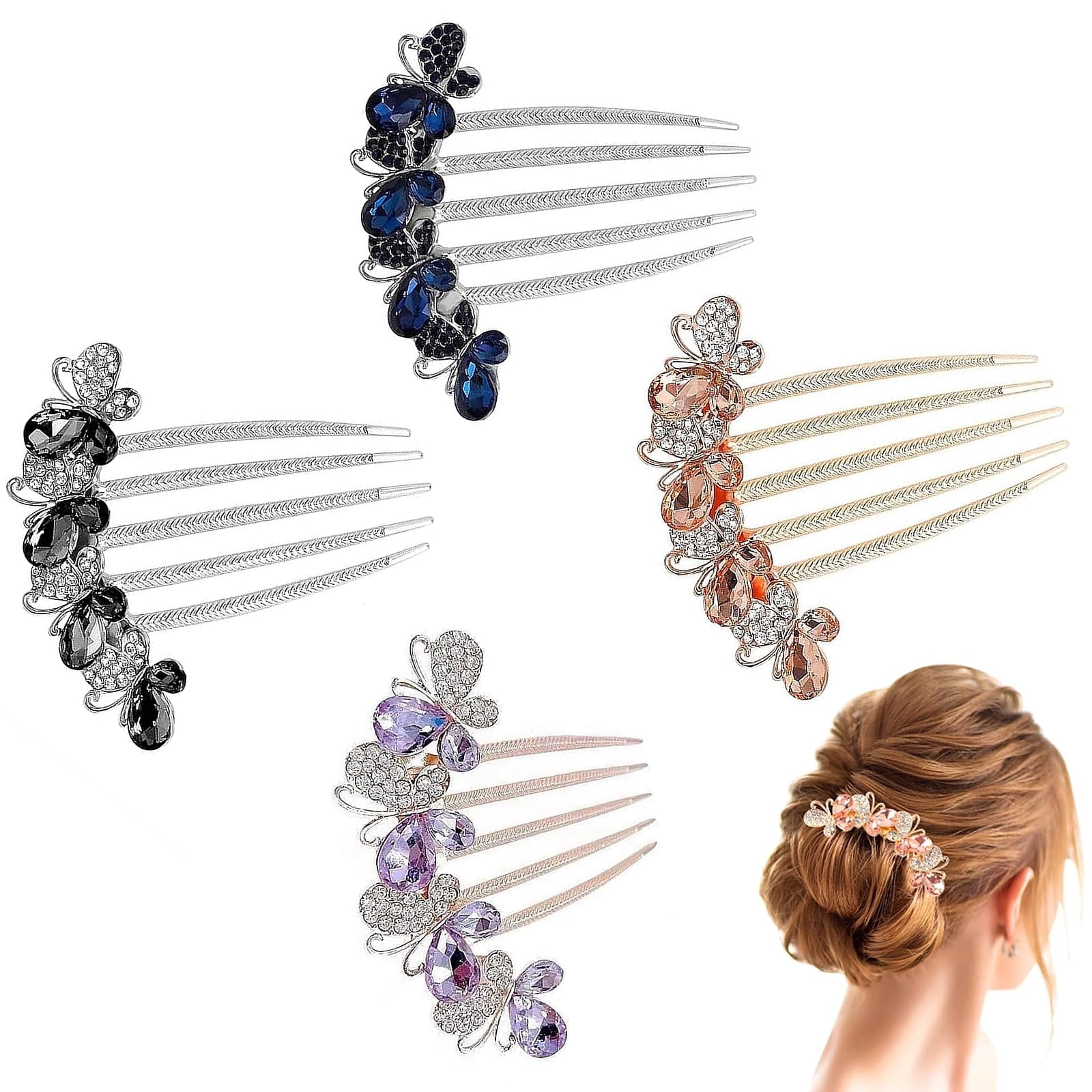 4 Pcs Luxury Accessories Design Hairpin Pearl Rhinestone Hair ...