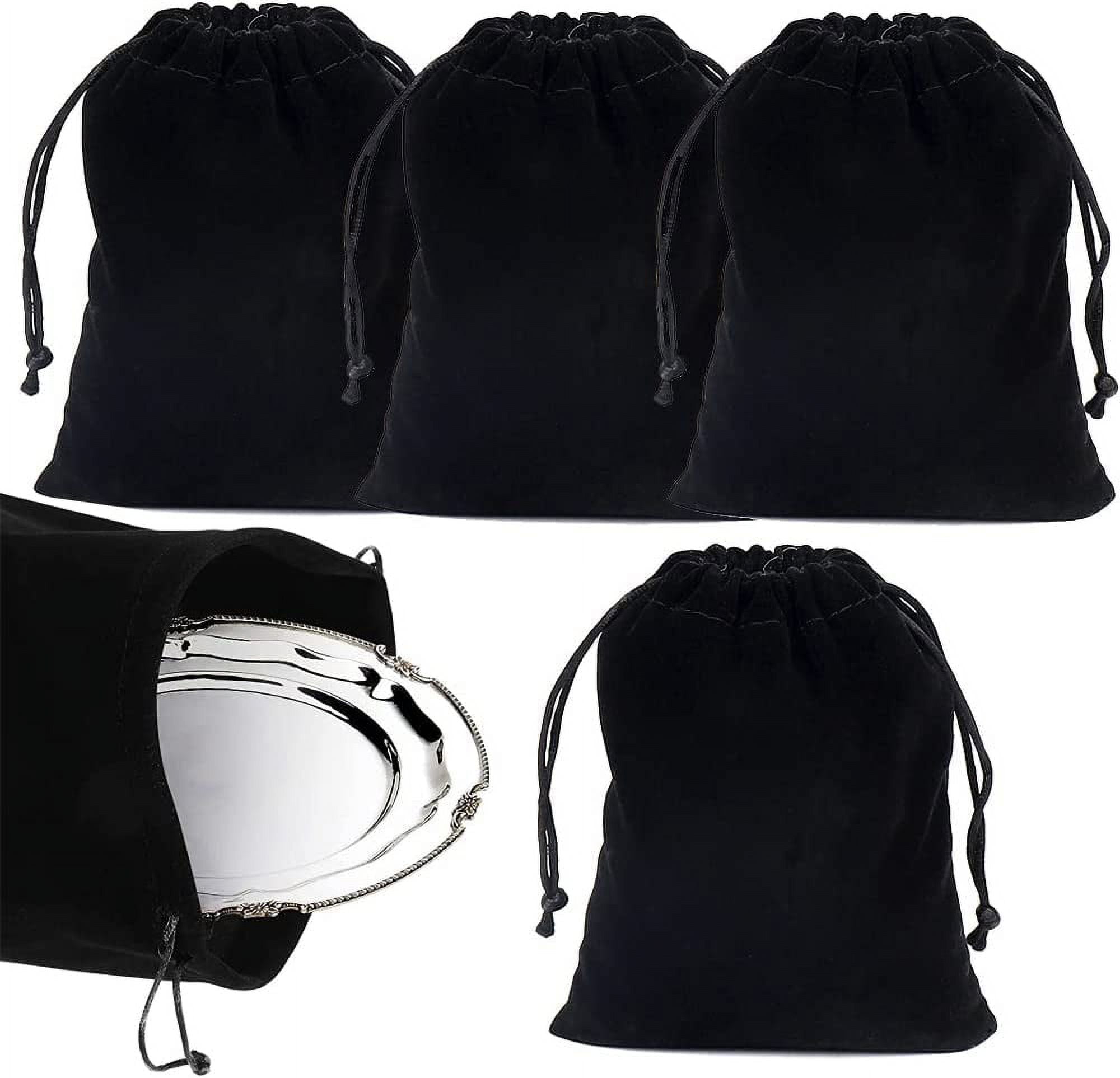 4 Pcs Luxury Anti-Tarnish Cloth Bag for Silver Storage, Jewelry ...