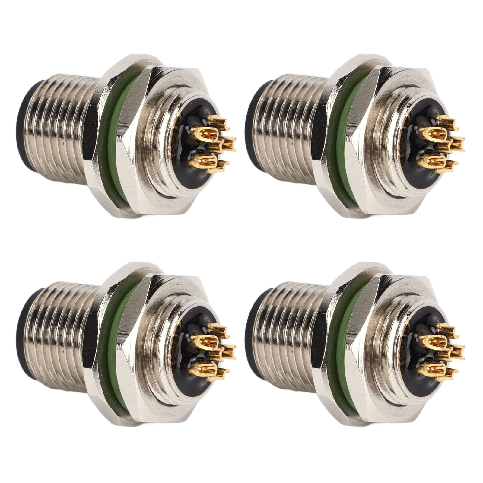 4 Pcs M12 Aviation 6 Core Plug 6 Pins Female Panel Electronic Plug ...