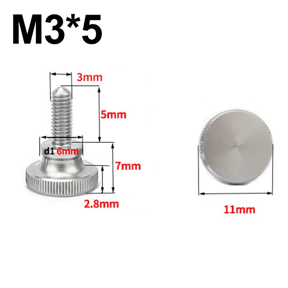 4 Pcs M3 GB834 304 Stainless Steel Knurl Head Hand Tighten Glass Lock ...