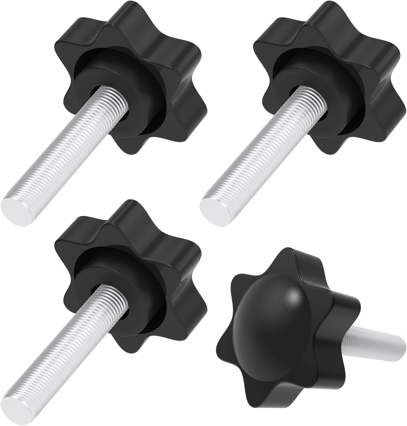 4 Pcs M8 x 40mm Knurled Thread Clamping Knob Handle, Plum 7 Star Knob ...