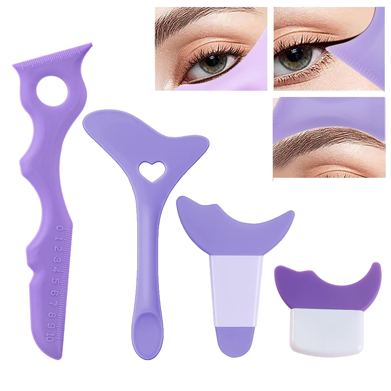 4 Pcs All In MMF7 One Eyeliner Stencils Wing Tips + Eyelash Stencils ...