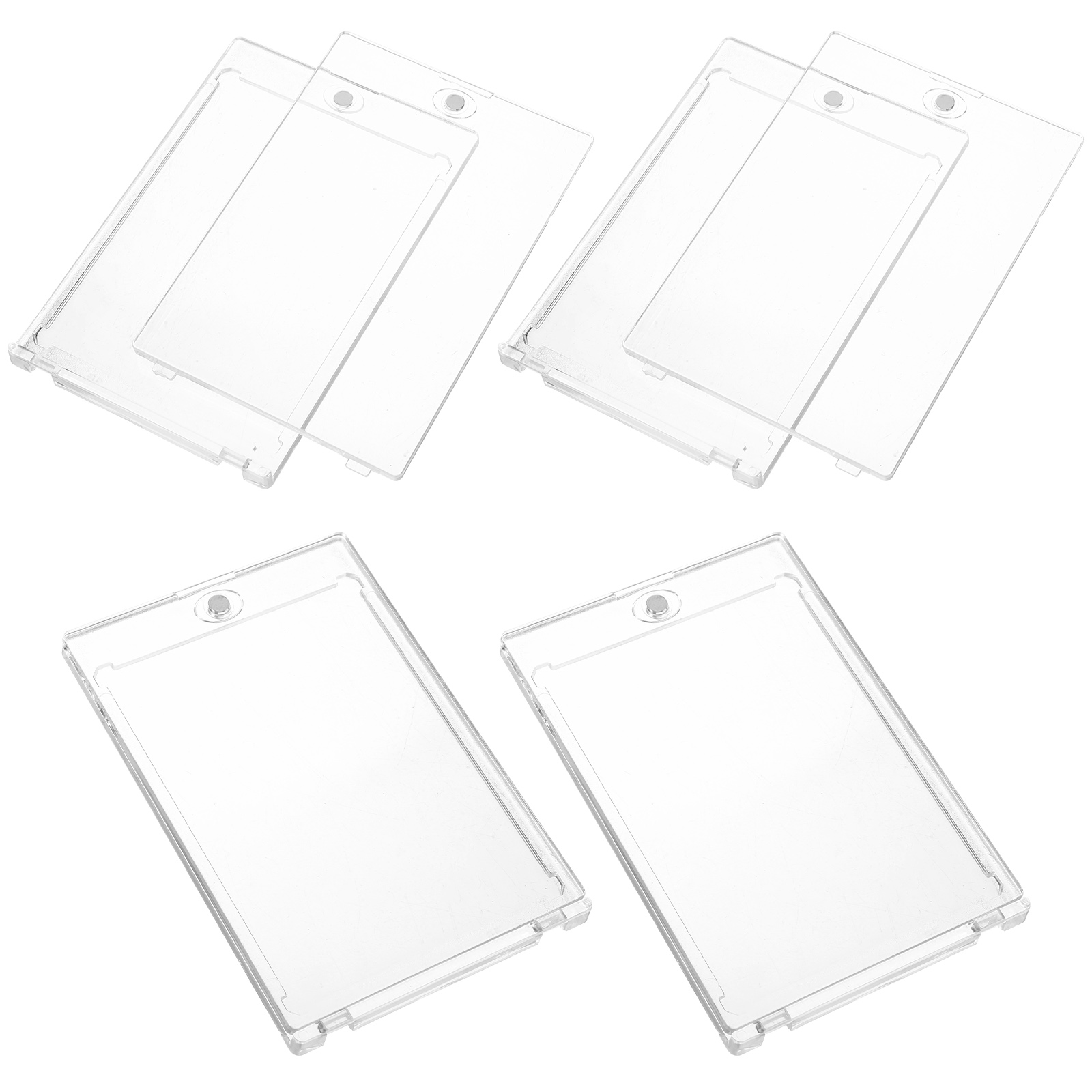 4 Pcs Magnetic Card Tiles Magnets Card Holder Stand Card Organizer Box ...