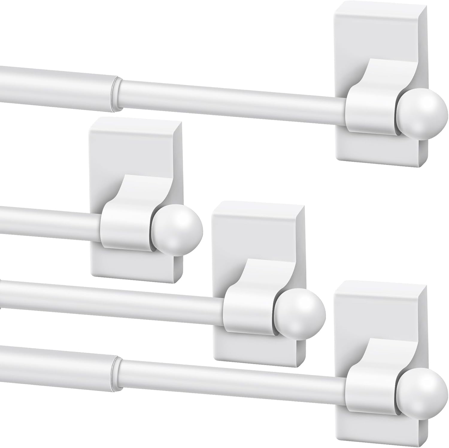 4 Pcs Magnetic Curtain Rods for Metal Door 28 to 48 Inch, 1/2" Multi ...