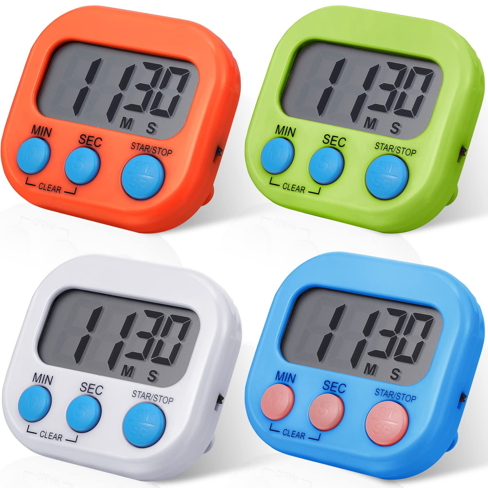4 Pcs Magnetic Digital Timers for Classroom Multi Function Electronic ...
