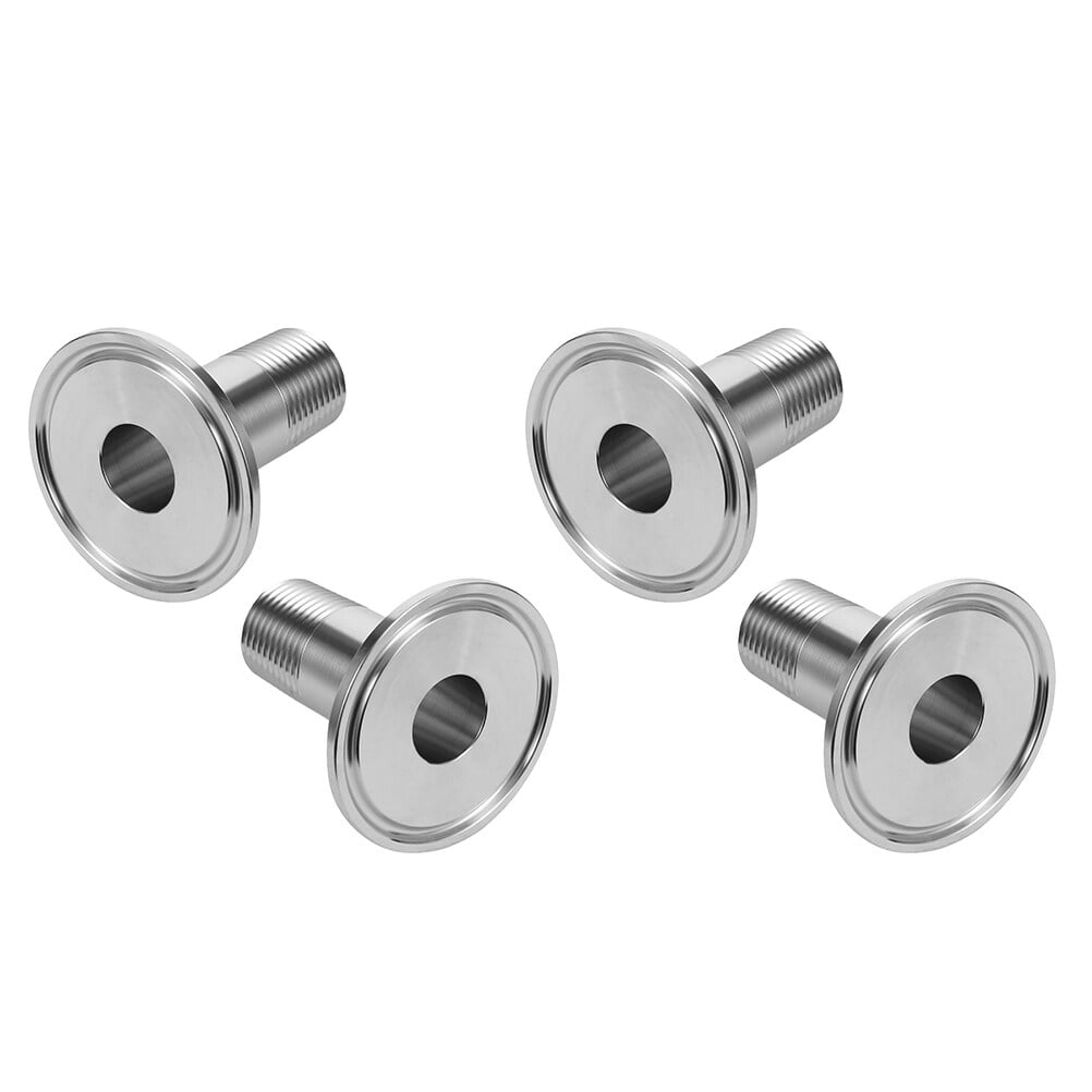 4 Pcs Male Connector Stainless Sanitary Fitting Threaded Pipe Rust ...