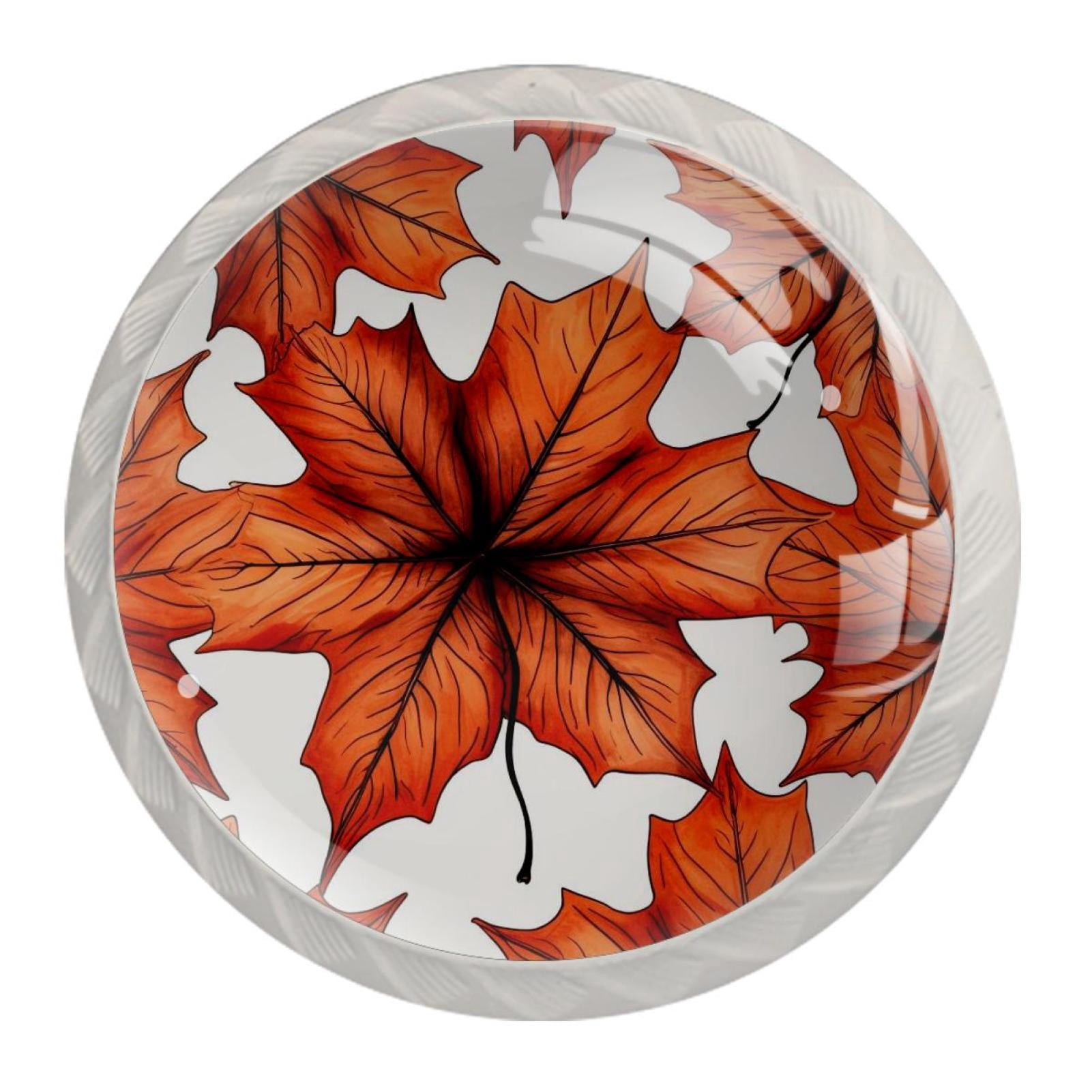 4 Pcs Maple Leaf Knobs for Kitchen Cabinet Cupboard Dresser Bookcase ...