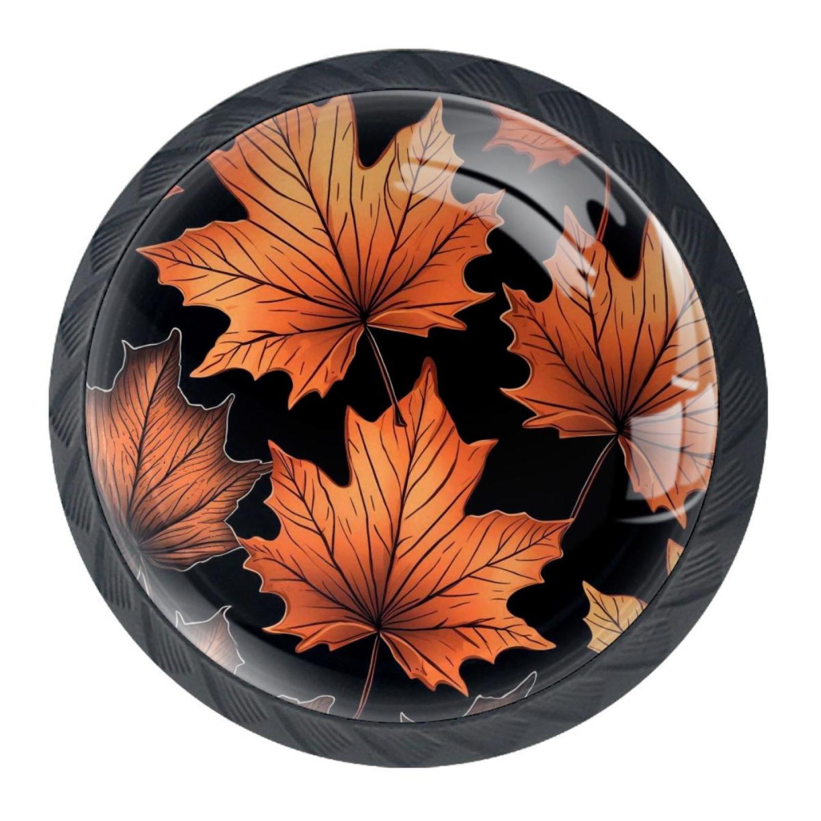 4 Pcs Maple Leaf Knobs for Kitchen Cabinet Cupboard Dresser Bookcase ...
