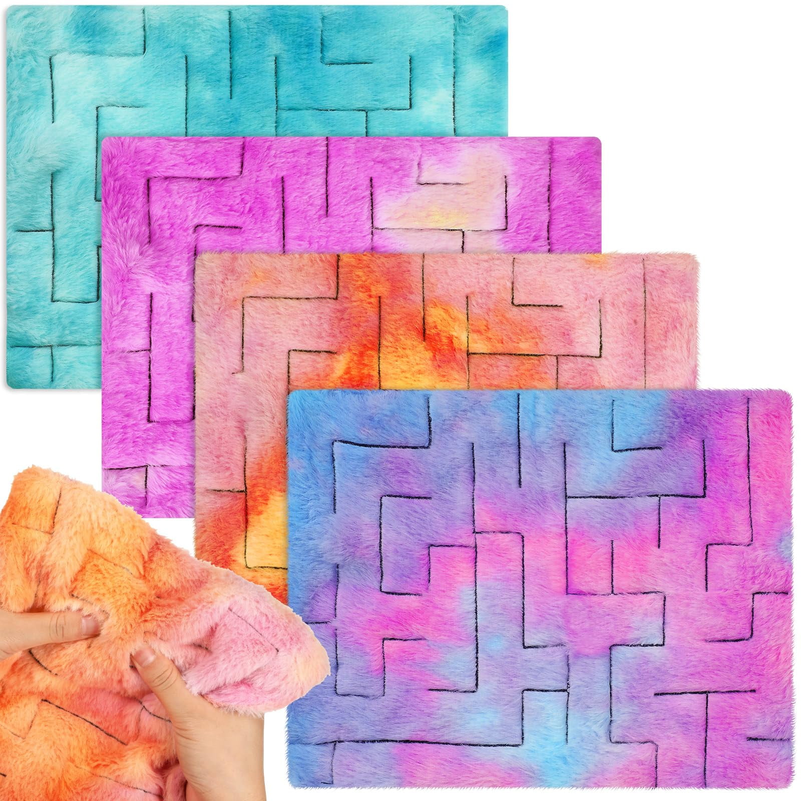 4 Pcs Marble Maze Mat Sensory Fidget Stress Relief Toys Calming Sensory ...