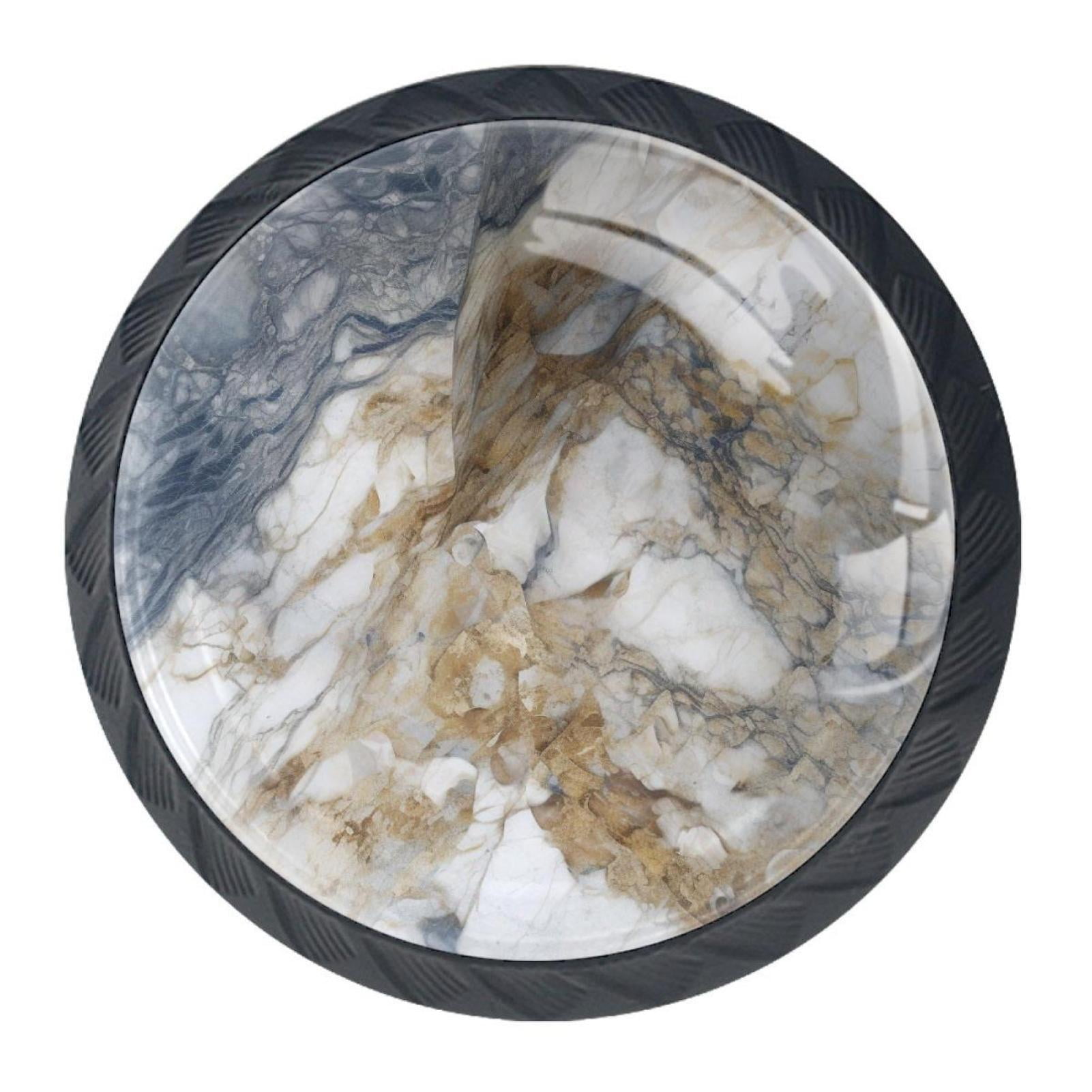 4 Pcs Marble Texture Knobs for Kitchen Cabinet Cupboard Dresser ...