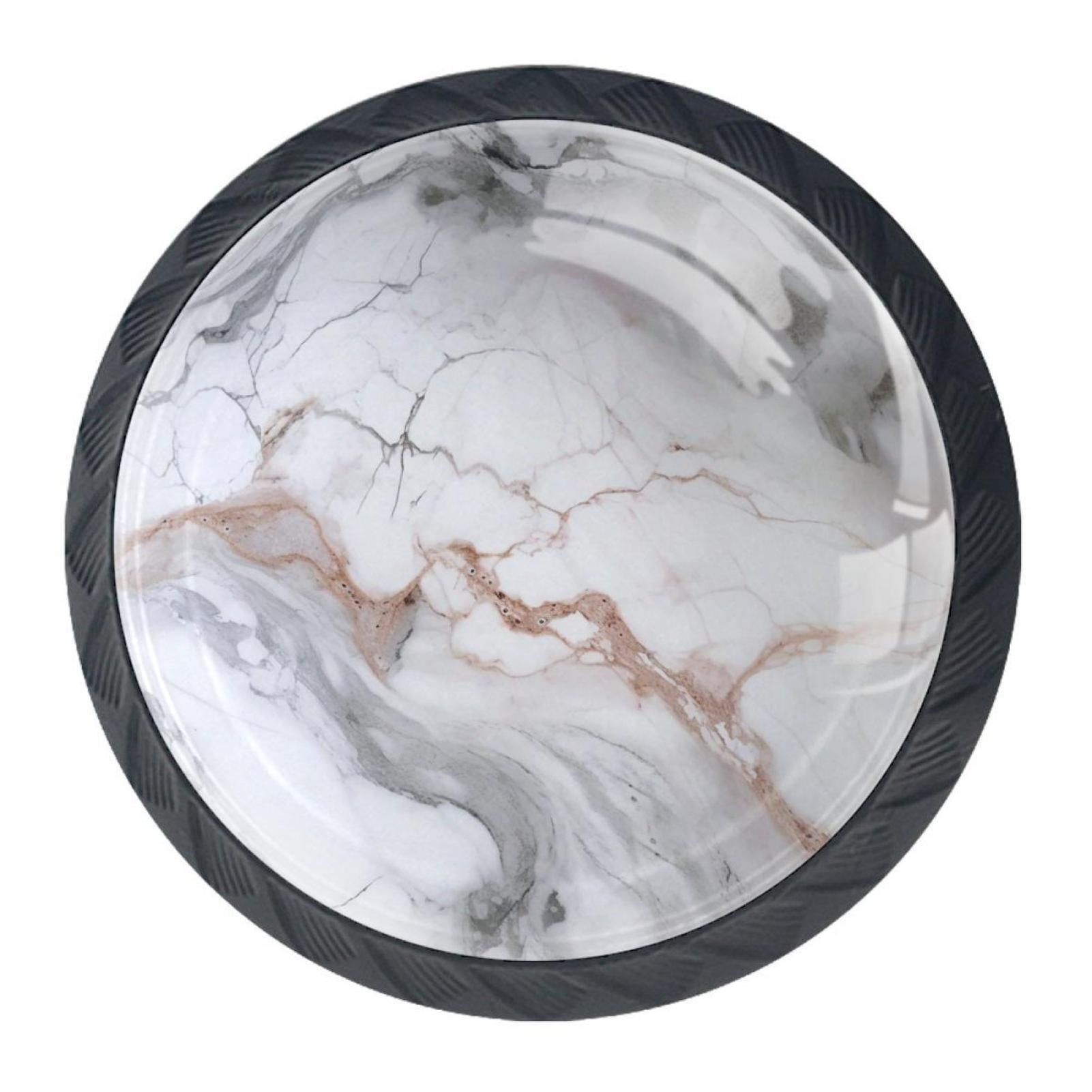 4 Pcs Marble Texture Knobs for Kitchen Cabinet Cupboard Dresser ...