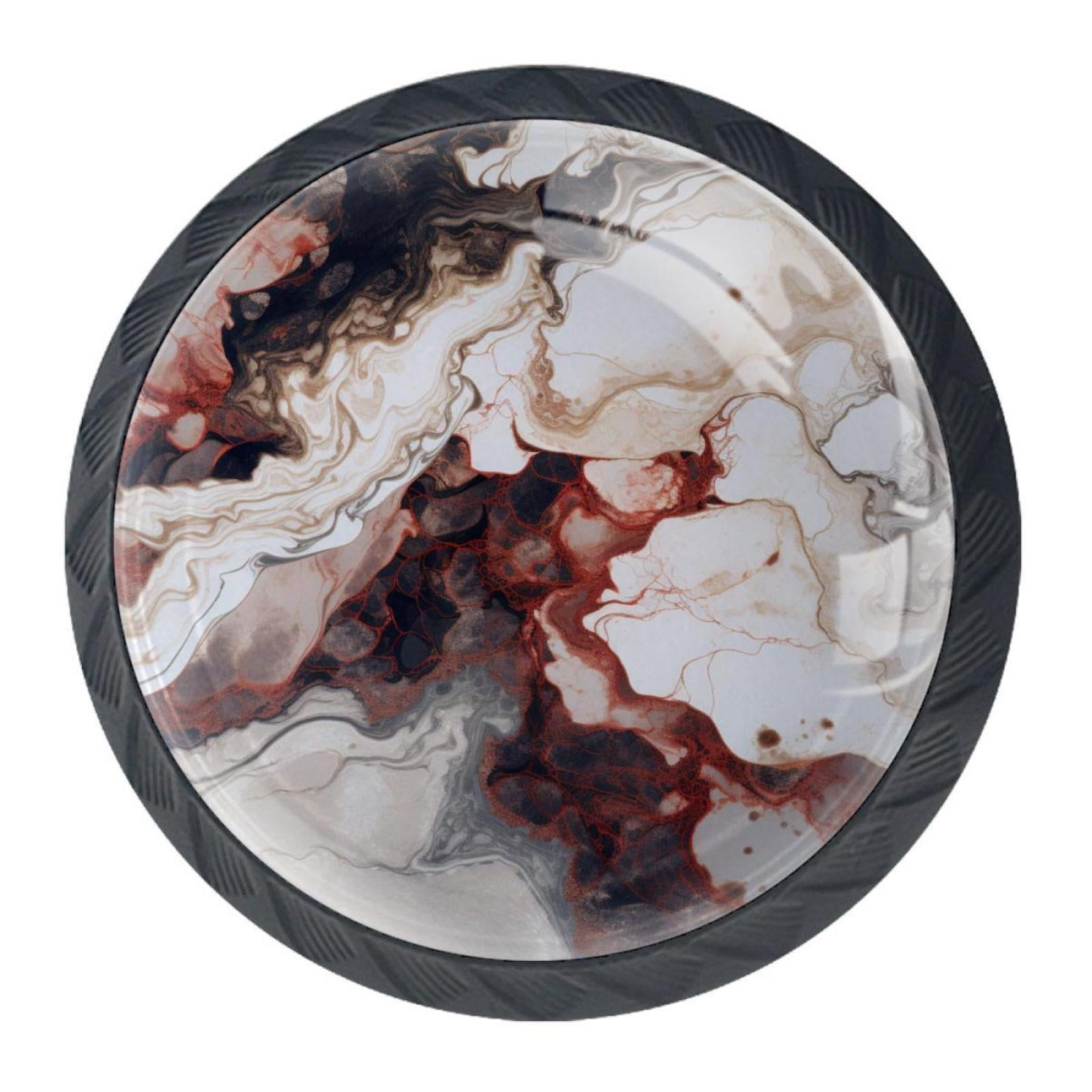 4 Pcs Marble Texture Knobs for Kitchen Cabinet Cupboard Dresser ...