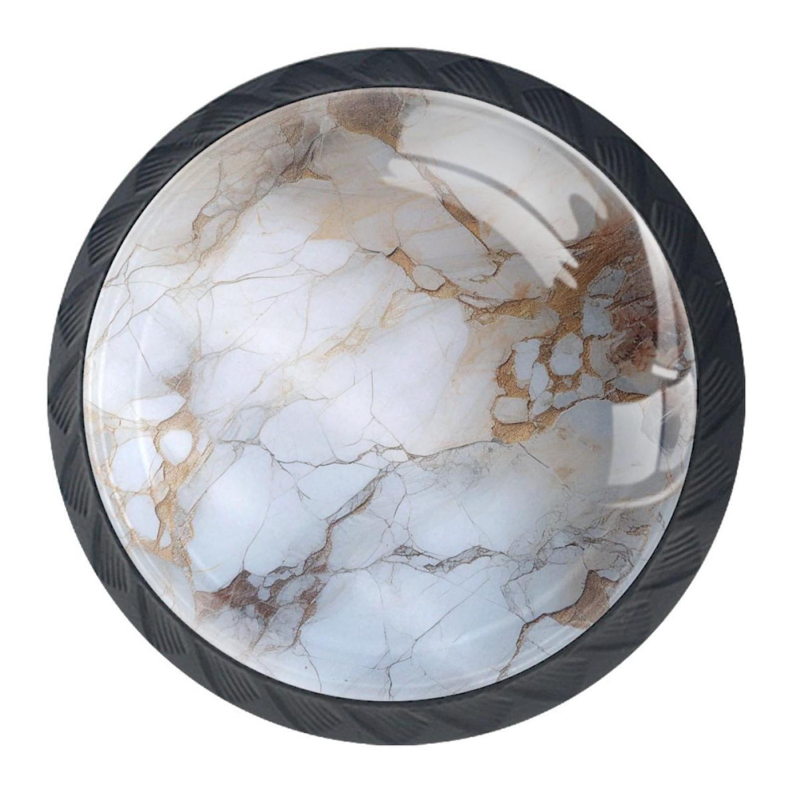 4 Pcs Marble Texture Knobs for Kitchen Cabinet Cupboard Dresser ...