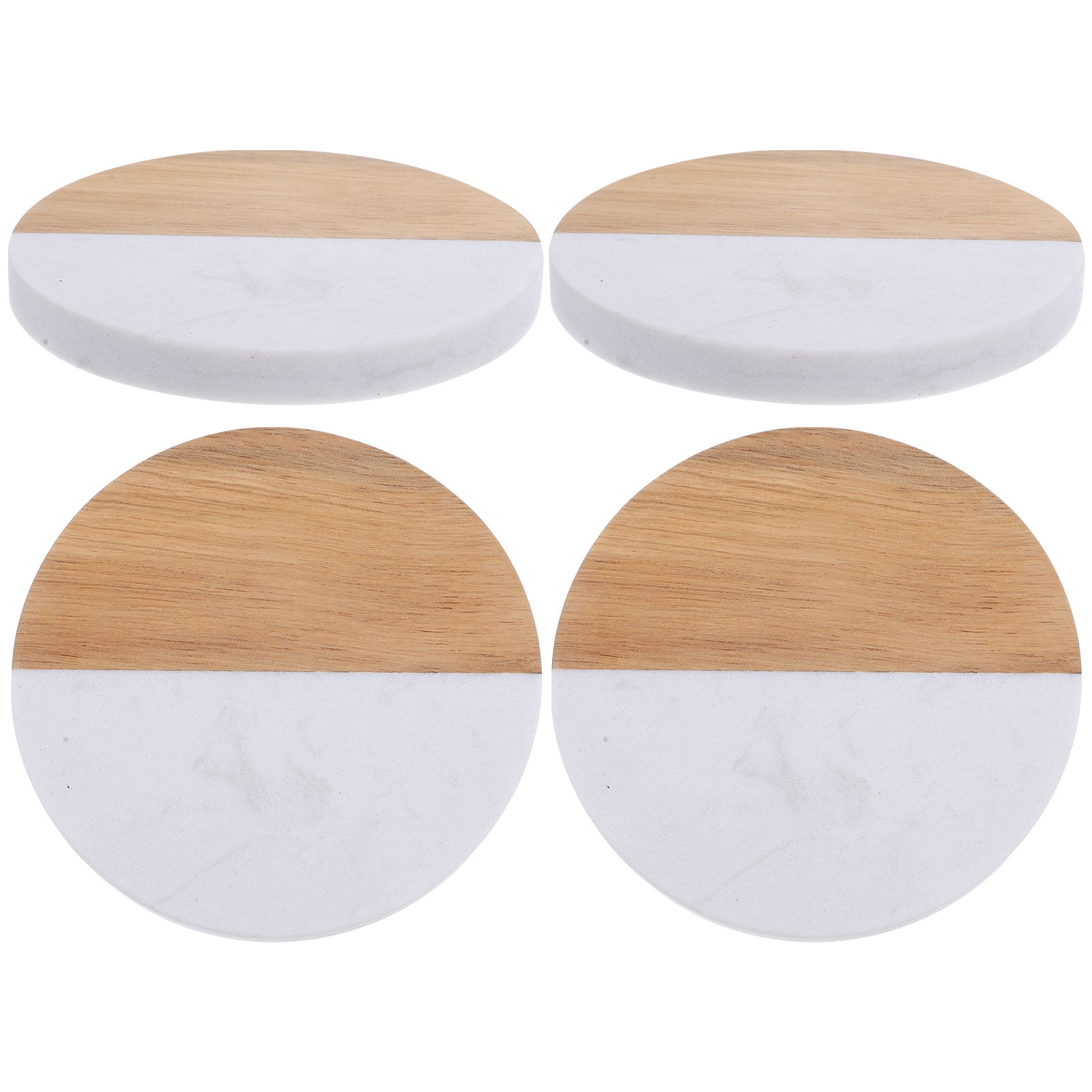 MEIBUTYUP Assorted Color Marble Wood Coasters Anti-Skid Protective for Home 4Pcs - Walmart.com