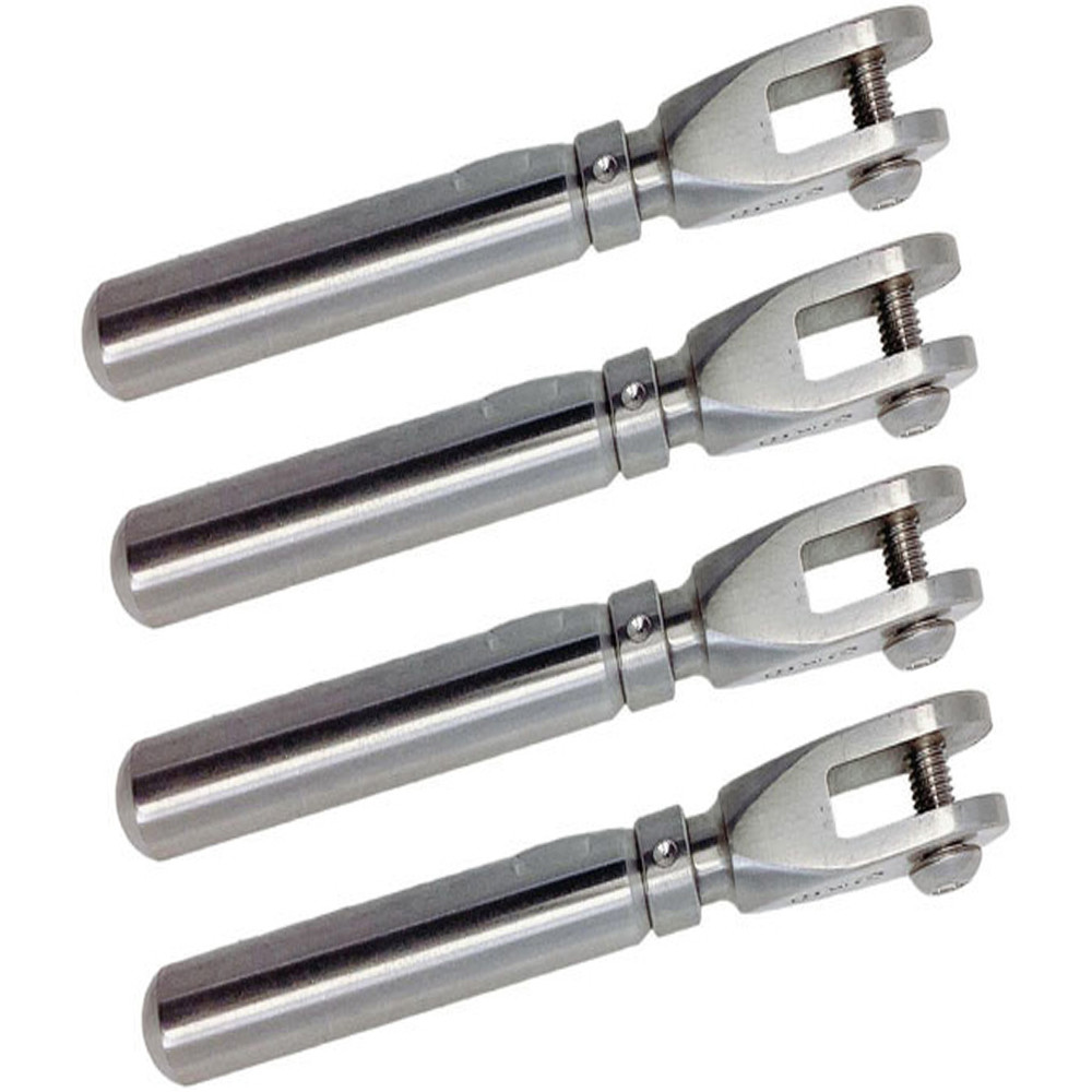4 Pcs Marine 1/8" Cable Streamline Adjustable Jaw Cable Rail T316 ...
