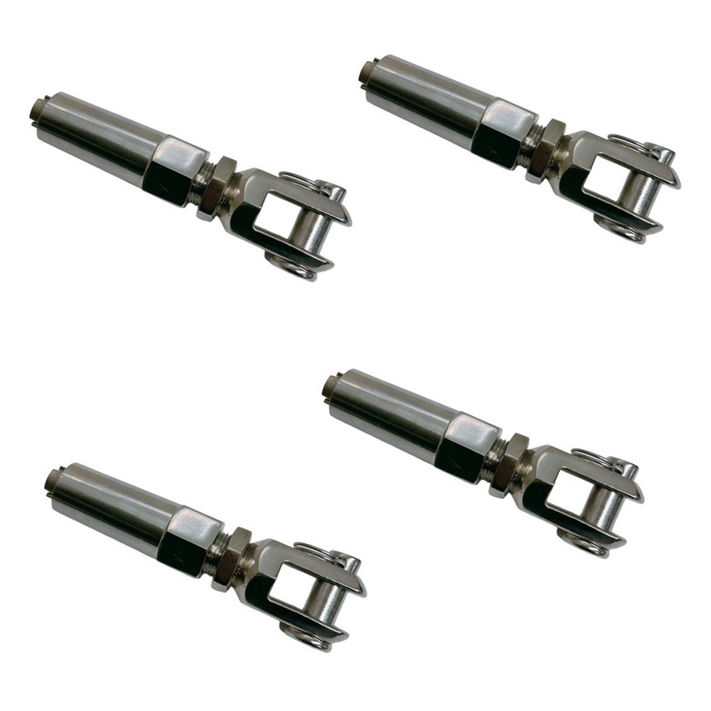 4 Pcs Marine Boat 3/8" Swageless Jaw Cable Wire Rail Railing Stainless ...