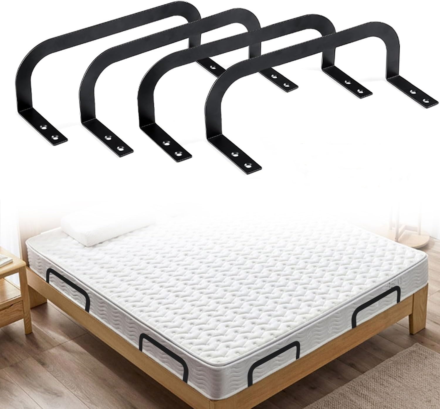4 Pcs Mattress Slide Stopper, Boriyuan 3.5inch Tall Mattress Retainer ...