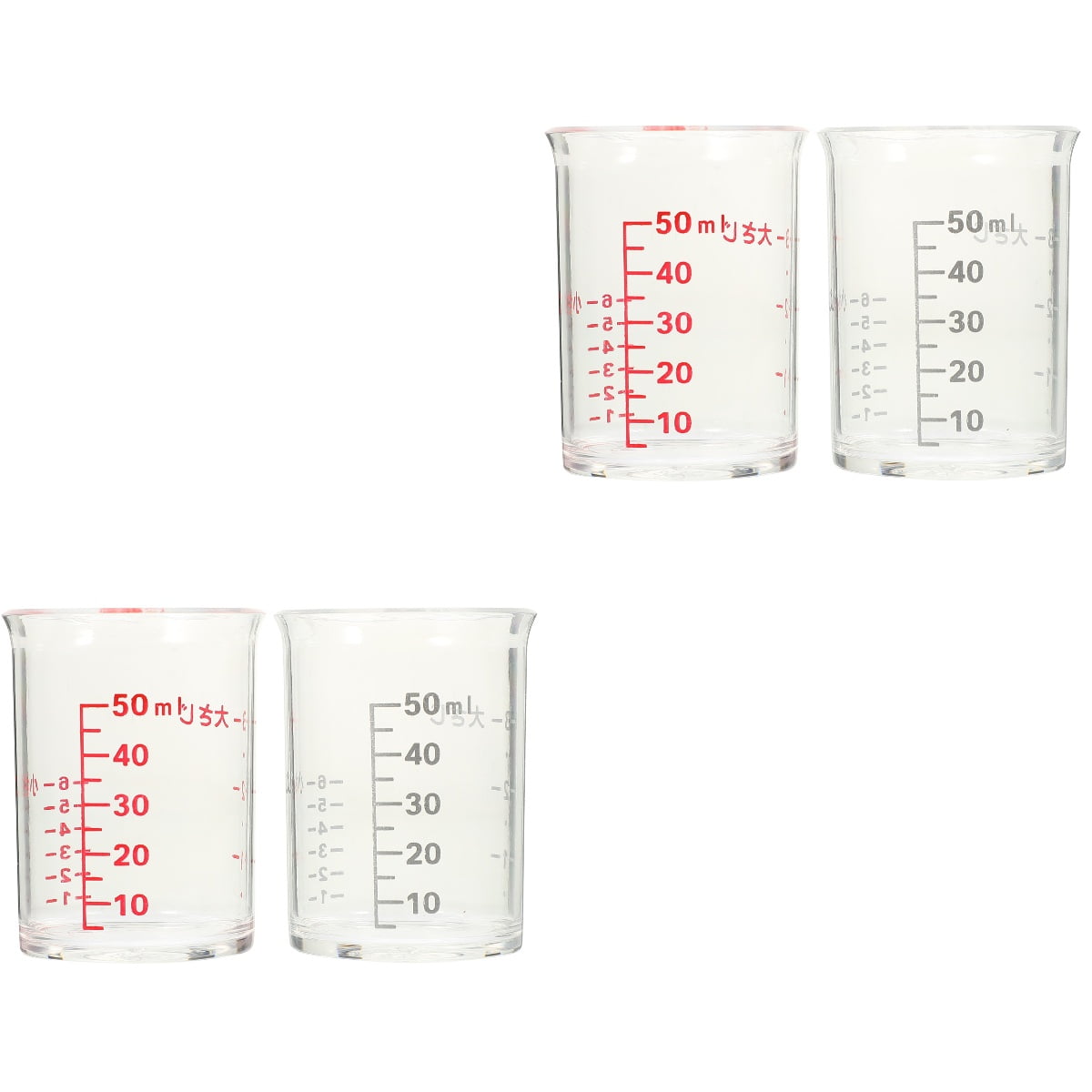 4 Pcs Measuring Cup Glass Multi-function Graduated Coffee Mugs Espresso ...