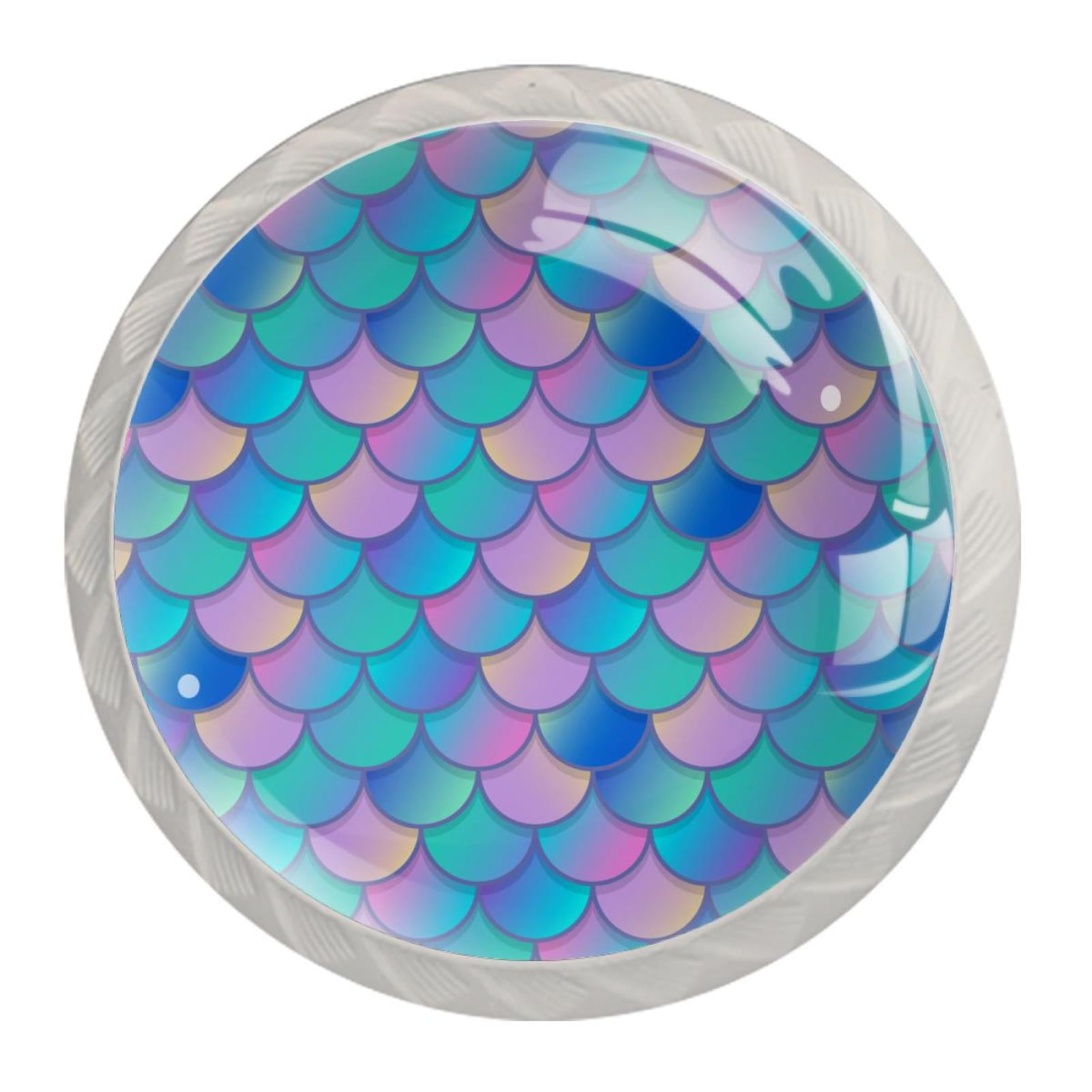 4 Pcs Mermaid Scales Knobs for Kitchen Cabinet Cupboard Dresser ...