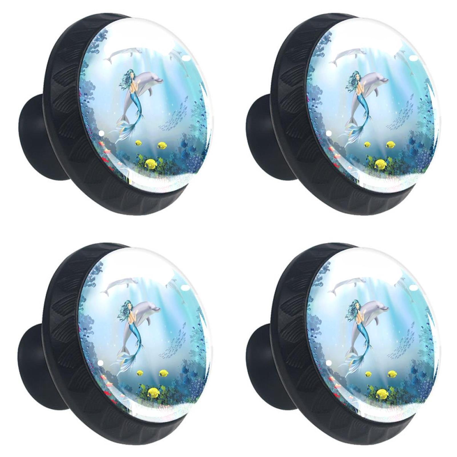4 Pcs Mermaid Underwater Knobs for Kitchen Cabinet Cupboard Dresser Bookcase Drawer Pulls ...