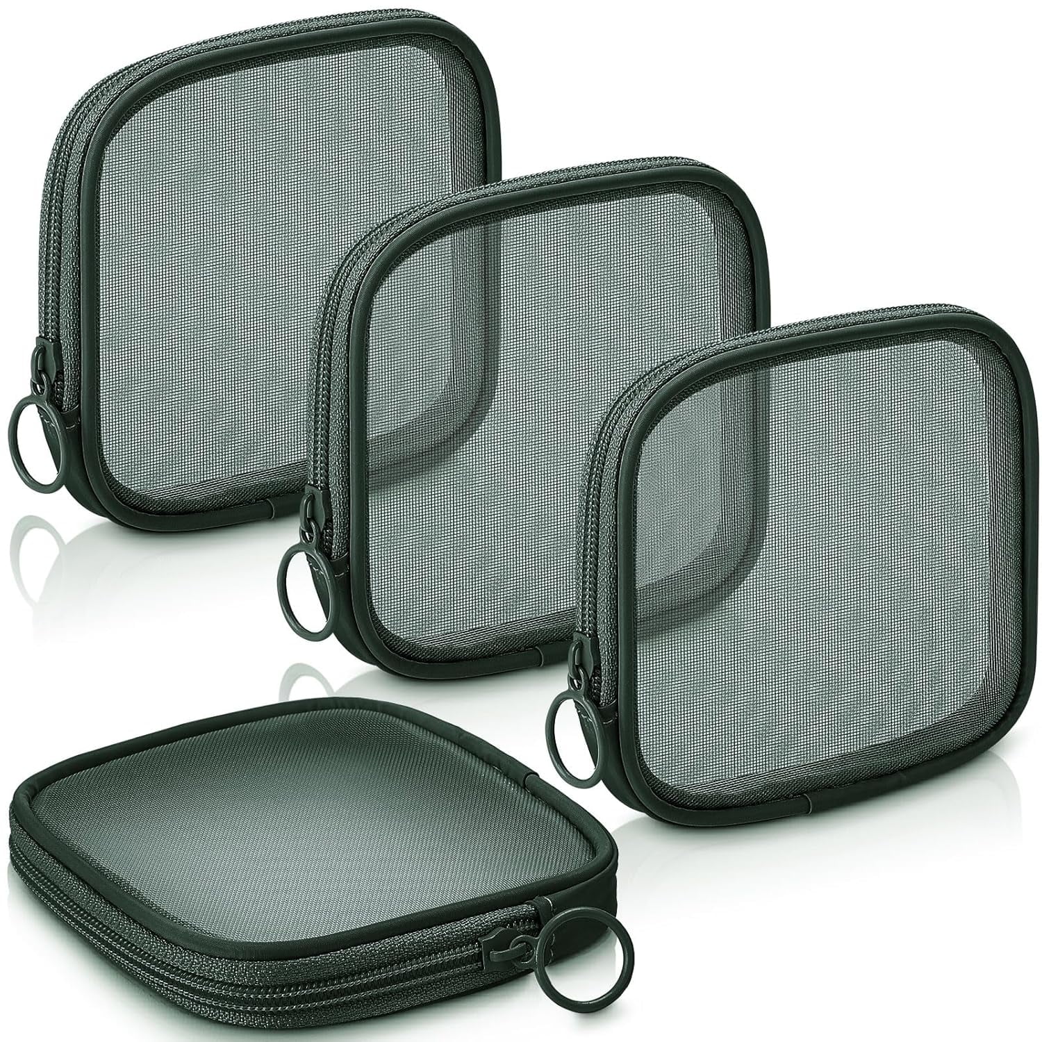 4 Pcs Mesh Makeup Bag Mesh Cosmetic Bag Travel Toiletry Pouch with ...