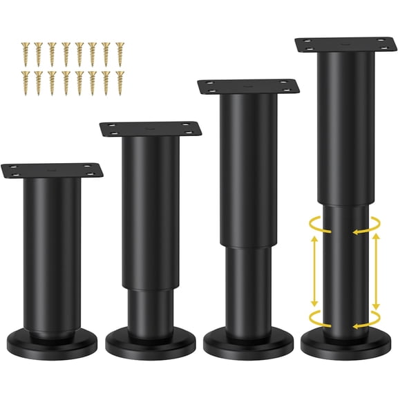 4 Pcs Adjustable Height Bed Support Legs for Bed Frame/Bed Center Slat ...