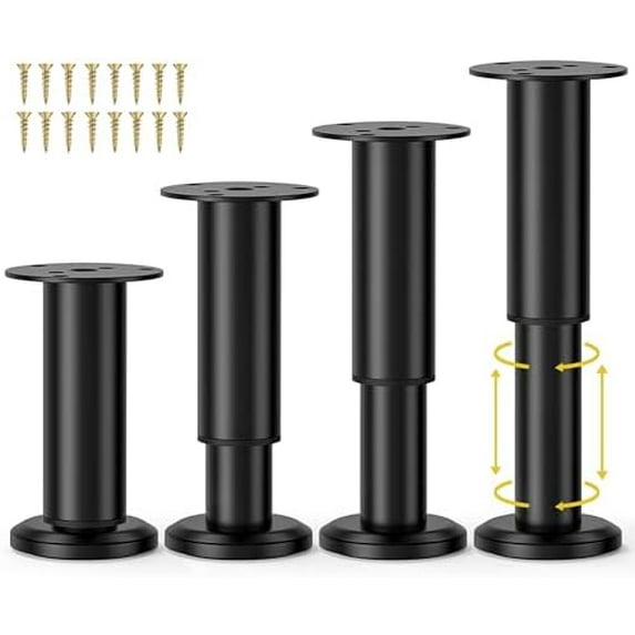 4 Pcs Metal Adjustable Furniture Legs 4.72-7.87 inch, Adjustable ...