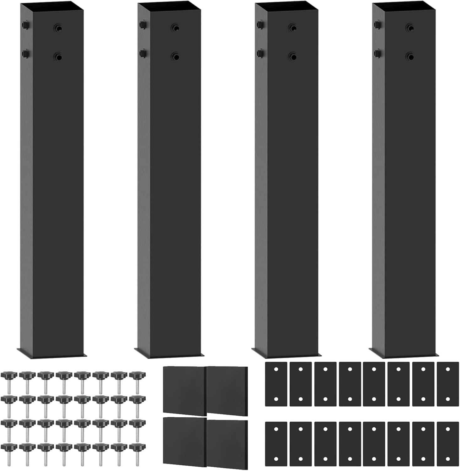 4 Pcs Metal Bed Risers Ultimate Height Carbon Steel Square Bed Raiser ...